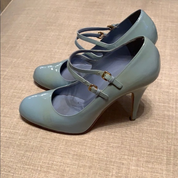 Miu Miu | Shoes | Miu Miu Baby Blue Patent Leather Mary Janes S 38 ...